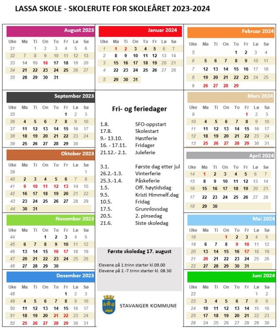 Lassa Skole - Skoleruta 2023-2024