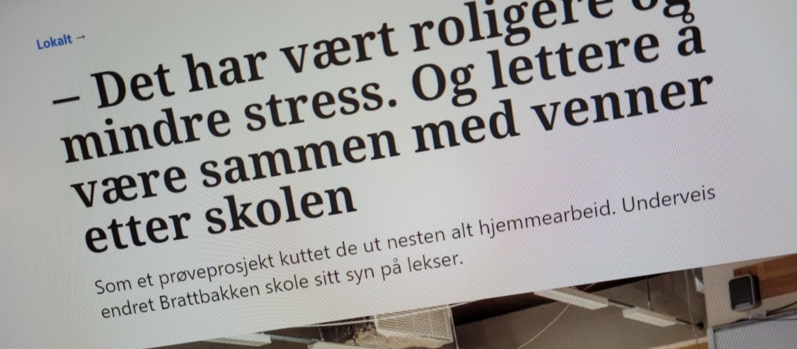 Hånes skoleenhet - Mindre lekser!